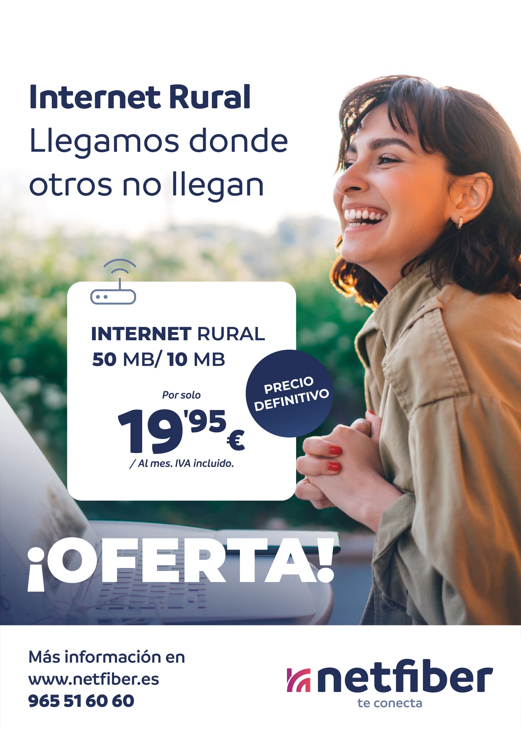 Internet Rural + Móvil en Ibi | Packs desde 23,99€ con Netfiber